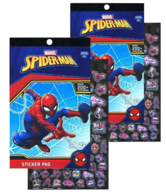 Marvel Spiderman 200pc Sticker Book 4 Sheets Puffy Stickers Boys (2 ...