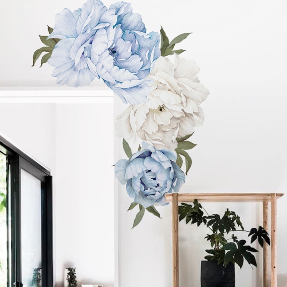 Peony Rose Flower Wall Stickers Art Kids Baby Nursery Home Decor Mural ...