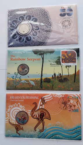 2024 $1 KALKADOON DREAMING and 2024 50c NAIDOC PLUS 2025 20c THE ...