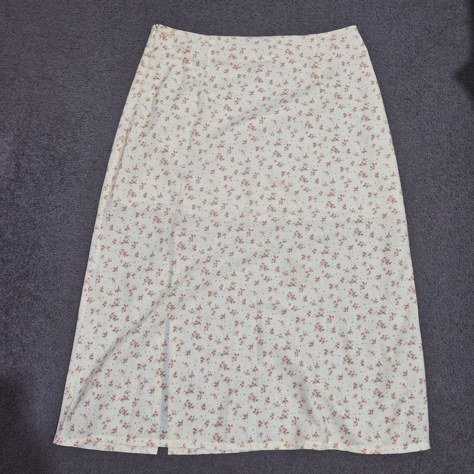 Princess Polly Floral Skirt Yellow Flowers Midi Long Leg Split Size 12 ...