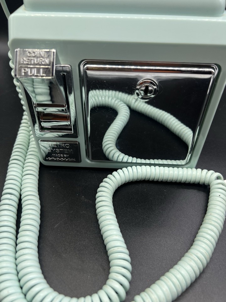 Retro Crosley Teal Payphone Wall Mounted Telephone TESTED WORKS Key | eBay