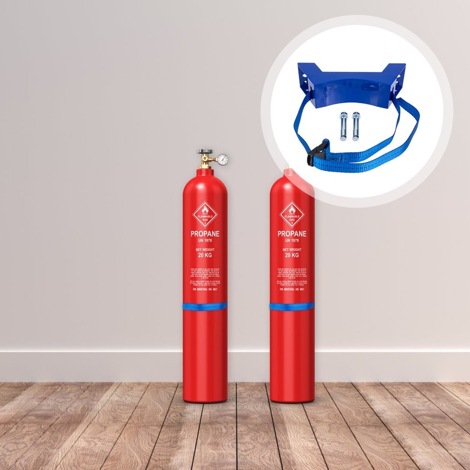 2 Sets Gas Bottle Holder Welding Cylinders Fixed Bracket Tank Mounting ...