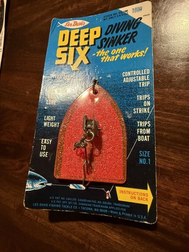 Les Davis Fishing Deep Six Diving Sinker Vintage 100R Size 1 | eBay