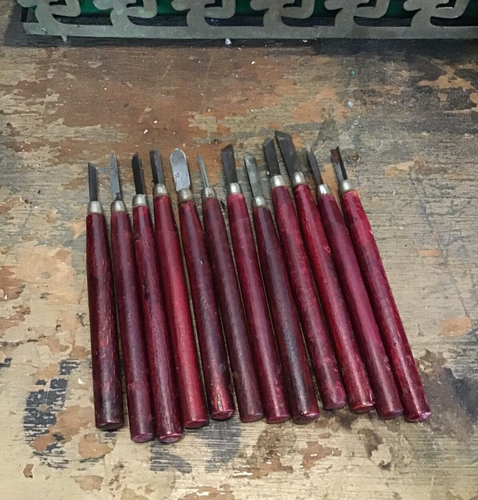 12 VINTAGE STEEL WOOD TURNING LATHE TOOLS, GOUGES, PARTING, ROUGHING | eBay