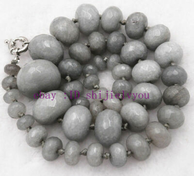 Fine 10-18mm Brazilian gray Aquamarine Faceted Gem Abacus Beads ...