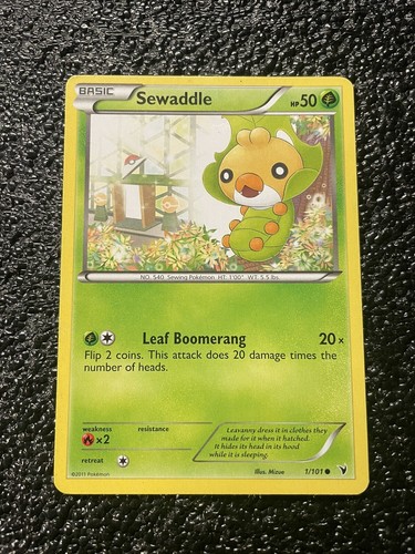 Sewaddle 1/101 Regular Noble Victories Pokemon TCG CCG Common Nintendo ...