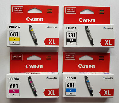4 x Genuine Canon CLI-681XL Colour Ink Cartridges for TS6160,6260,8160 ...