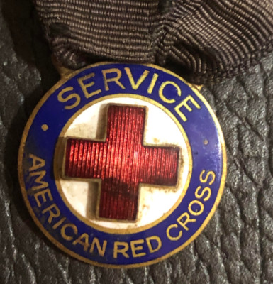 Vintage American Red Cross WWII Service Metal Enamel Pin & Ribbon | eBay