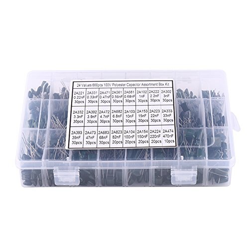 Paper Capacitor Kit 24 Value Miniature Polyester Film Capacitors Set ...