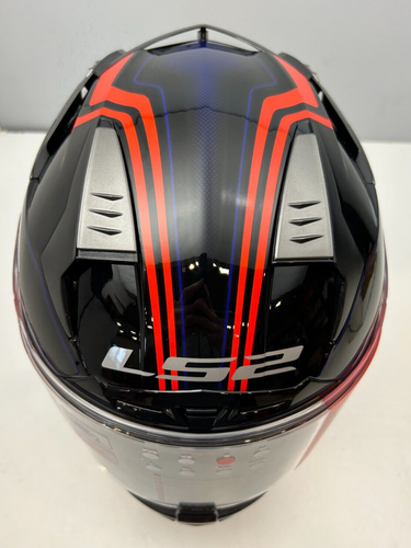 Open Box LS2 Challenger GT Propeller Motorcycle Helmet Gloss Red/Blue ...