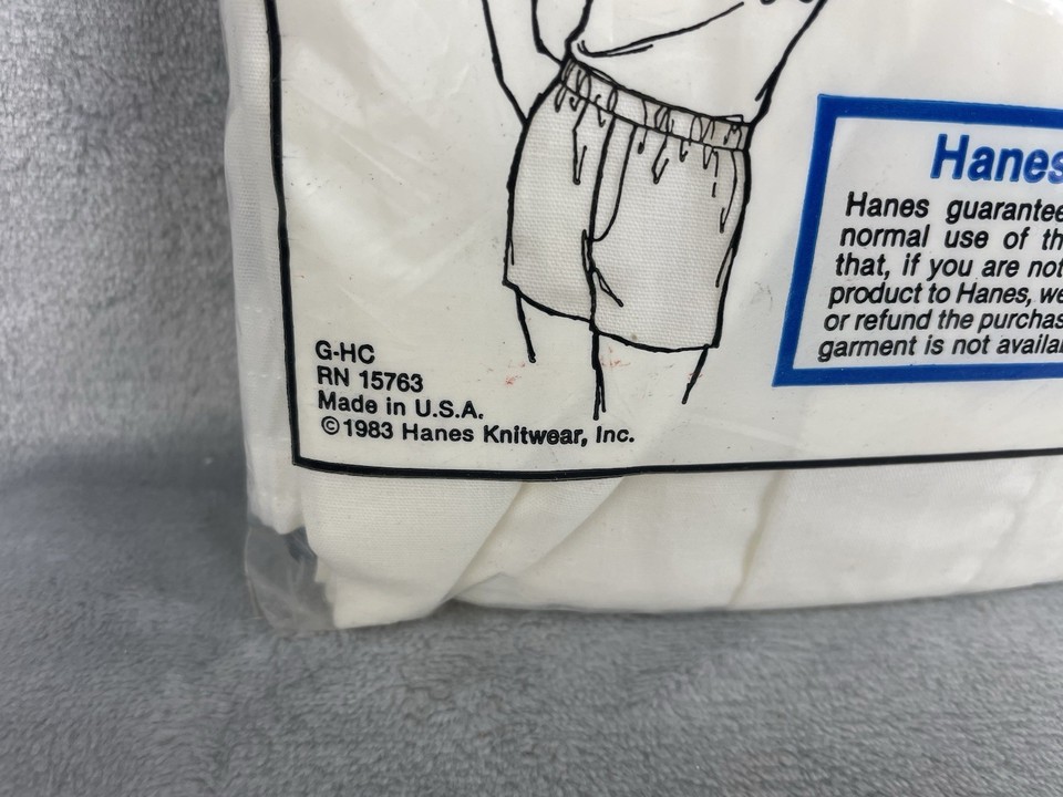 Vintage New Old Stock 1979 HANES Mens Boxers Shorts White Underwear ...