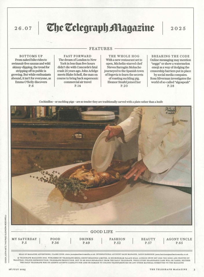 UK Telegraph Magazine: Social Nudity, Clive Myrie, Mark Hix, R. Madeley ...