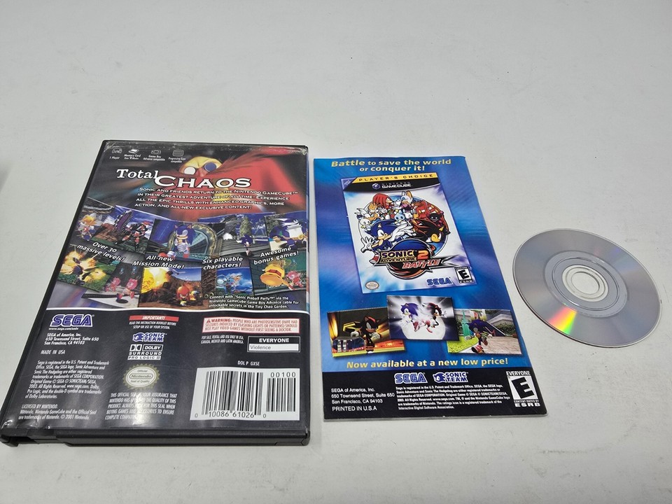 Sonic Adventure DX: Director's Cut (Nintendo GameCube, 2003) Complete ...