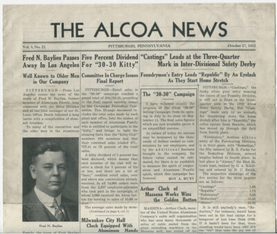 THE ALCOA NEWS, OCTOBER 17, 1932. VINTAGE NEWSPAPER. | eBay