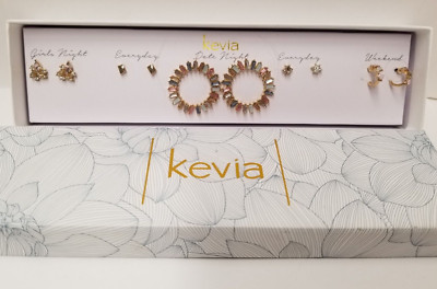 Kevia Five Piece "Go Getter" Gold Tone Earrings Set | eBay