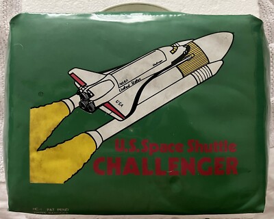 1985 1986 NASA SPACE SHUTTLE CHALLENGER GREEN VINYL LUNCHBOX, RICHMOND ...