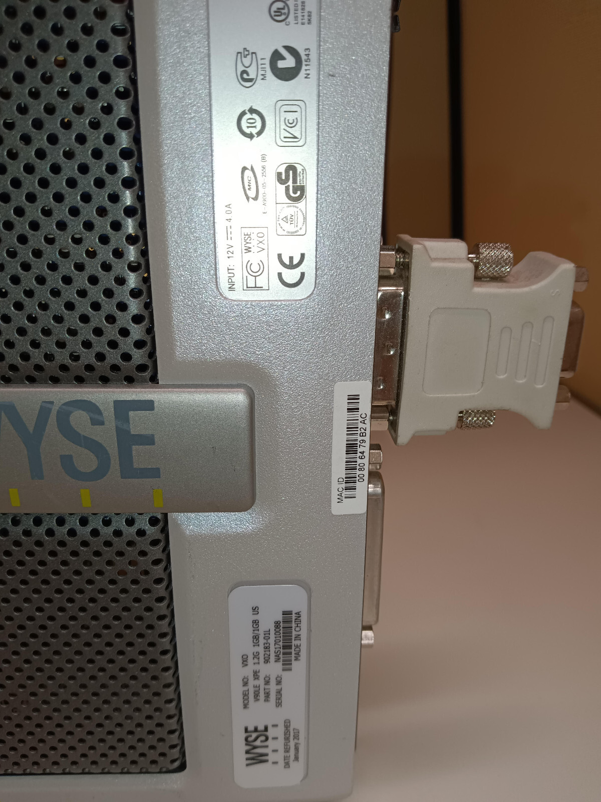 WYSE 902183-01L VXO Thin Client V90LE XPE, 1.2Ghz/512 MB Flash/512 MB ...