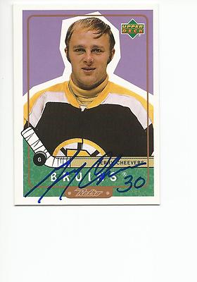 GERRY CHEEVERS Autographed Signed 1999-00 Upper Deck Retro card Boston ...