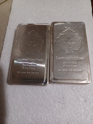 2 x 10oz=20 Troy ozs .999 FN SILVER Scottsdale Mt Stkr Bars | eBay