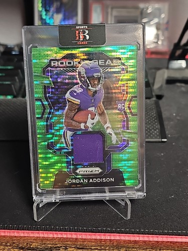 2023 JORDAN ADDISON Panini Prizm - Rookie Gear Neon Green Pulsar Prizm ...