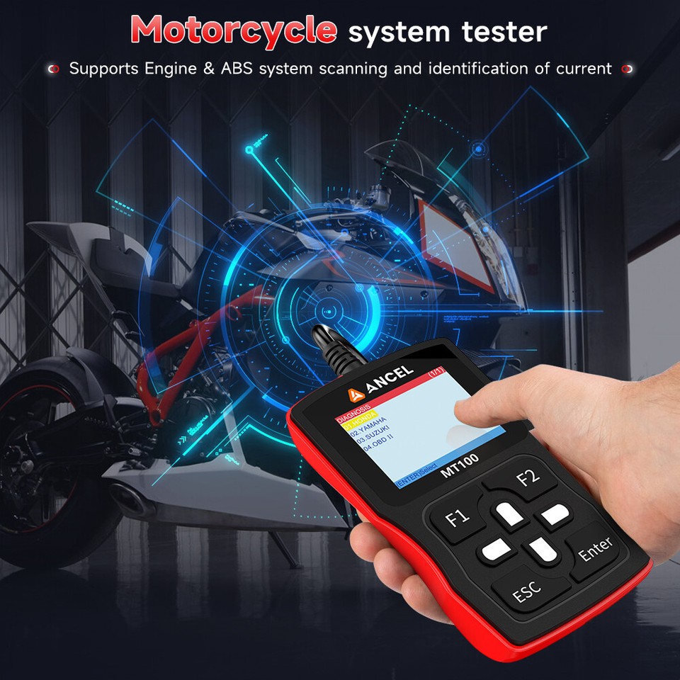 Motorcycle OBD2 Scanner Motorcycles Code Reader Diagnostic Tool Engine ...