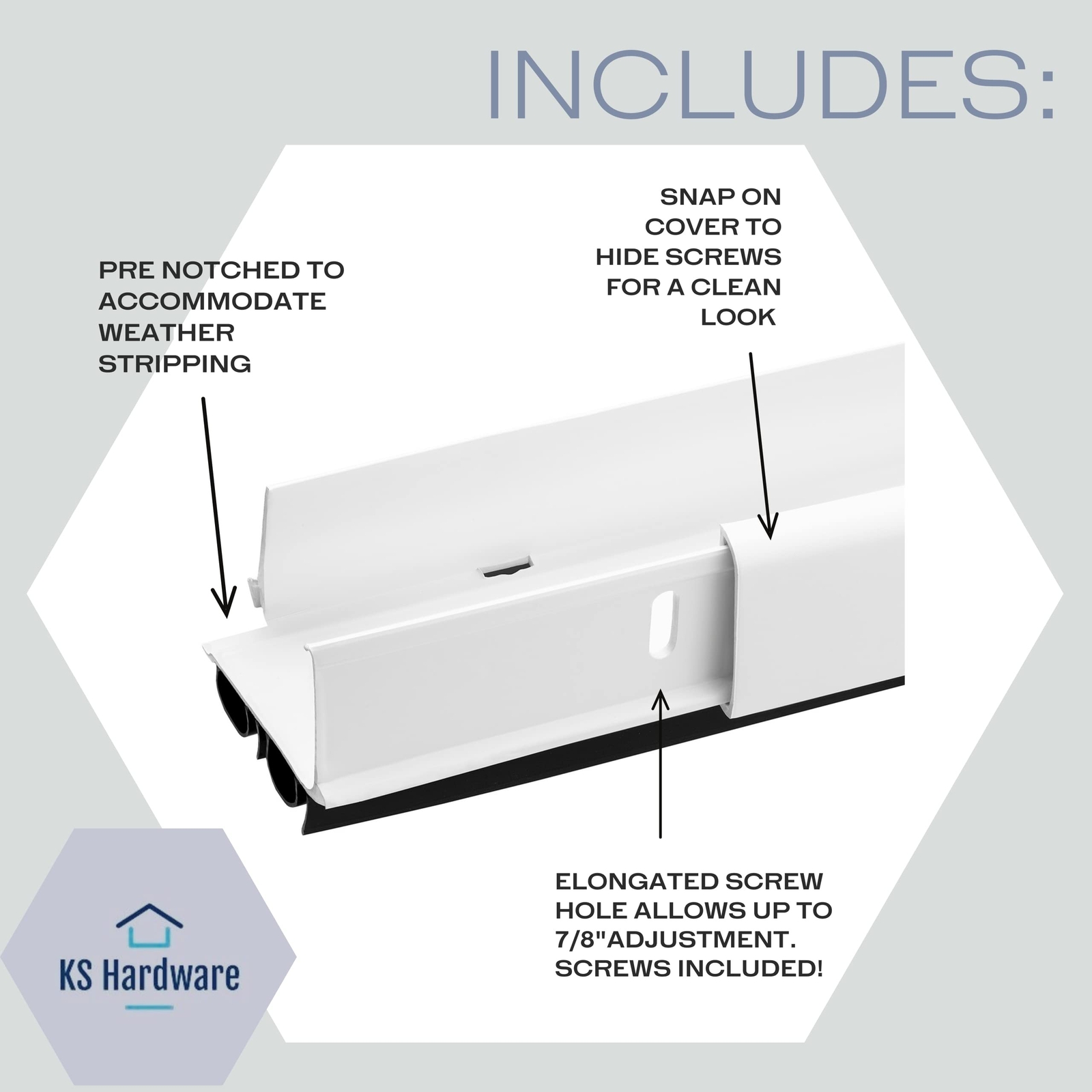 New: KS Hardware,Patent Pending, Adjustable Double Bubble Door Sweep ...