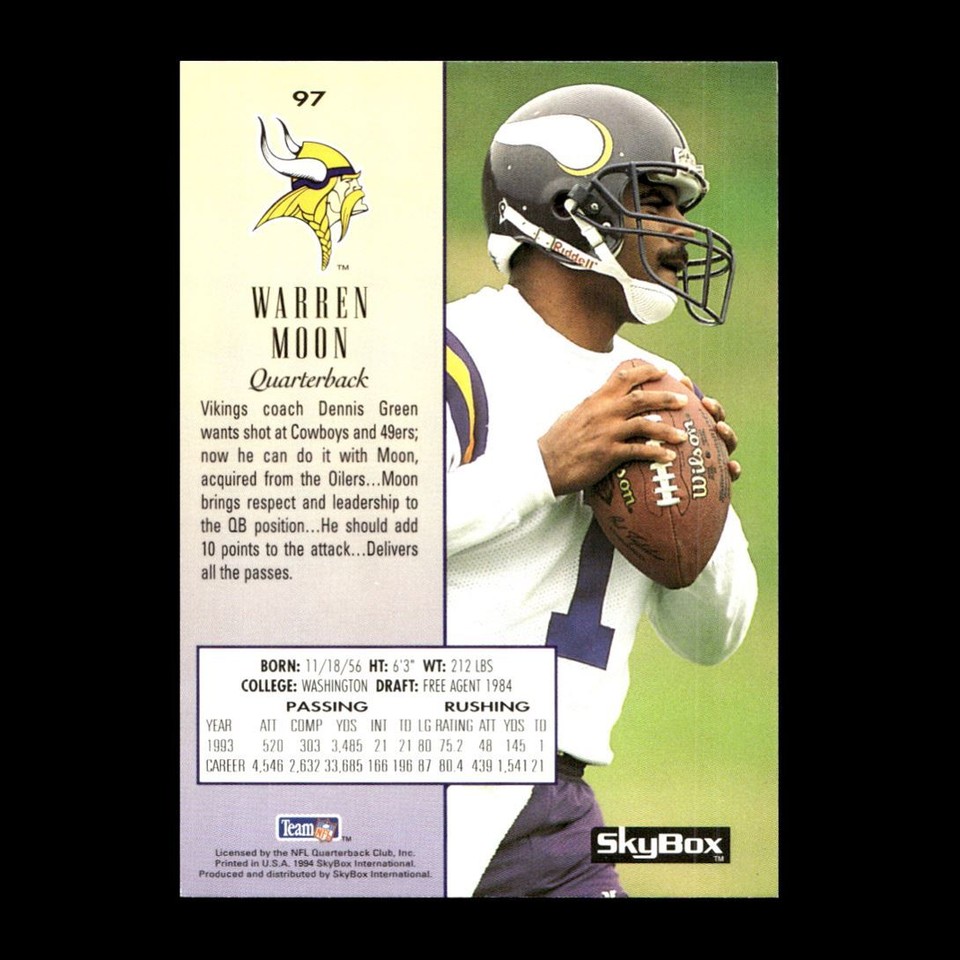 Warren Moon 1994 SkyBox Premium Minnesota Vikings #97 R327I 34 | eBay