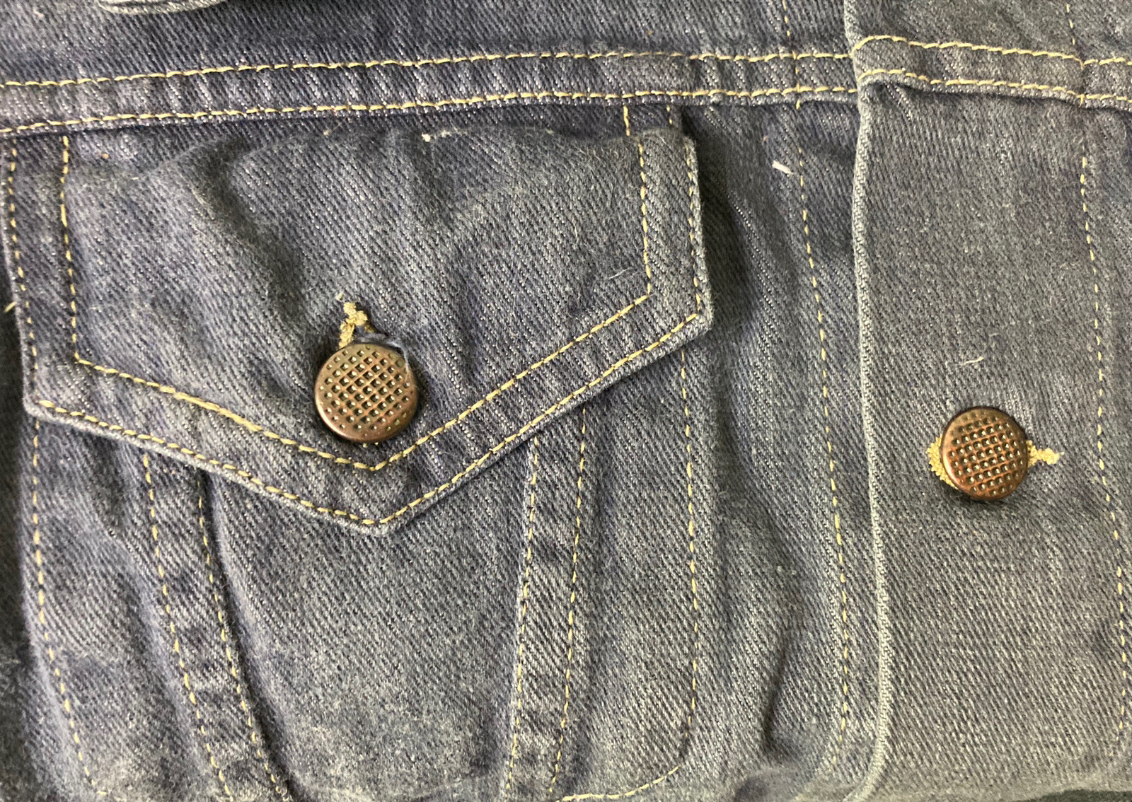 Vintage Jean Team M Denim Jacket Buttons Pockets Adju… - Gem