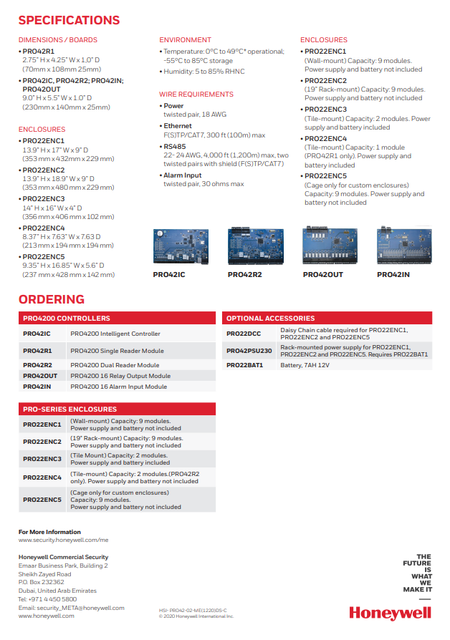 Honeywell PRO42IC PRO4200 Intelligent Controller Access Control Module ...