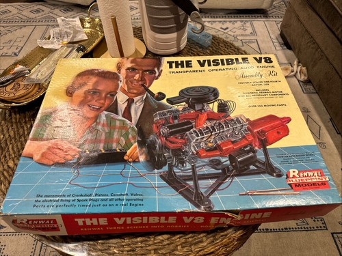 Vintage Renwal Visible V8 Transparent Operating Auto Engine Model Kit ...
