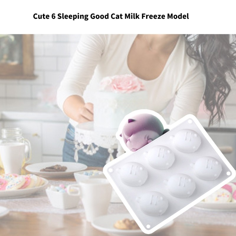 6 Cavity Silicone Cats Shape Puddings and Sweet Pastry Molds for Party ...