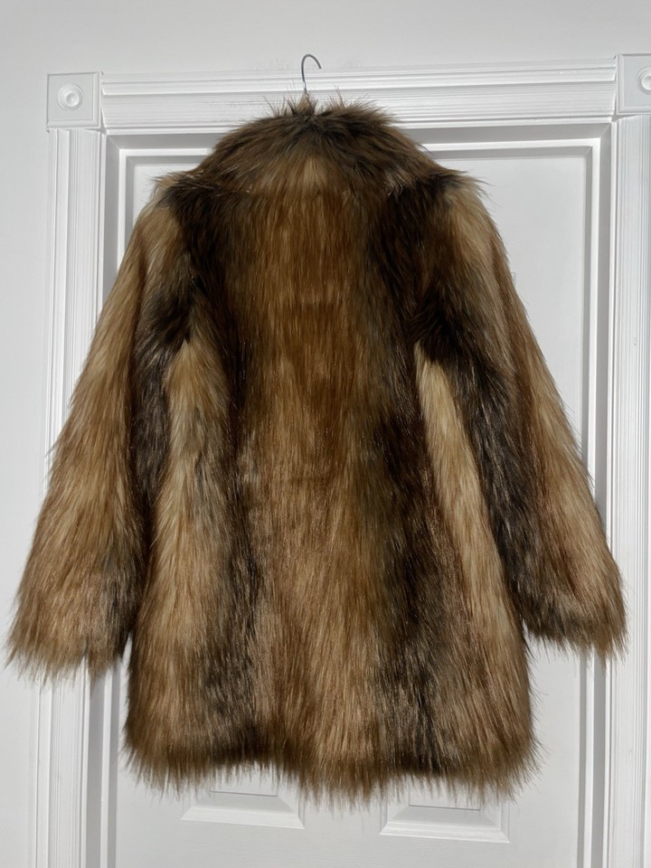 Donna Salyers Fabulous Furs LuxuriousShawl Collar Coat FAUX Red Fox SZ ...