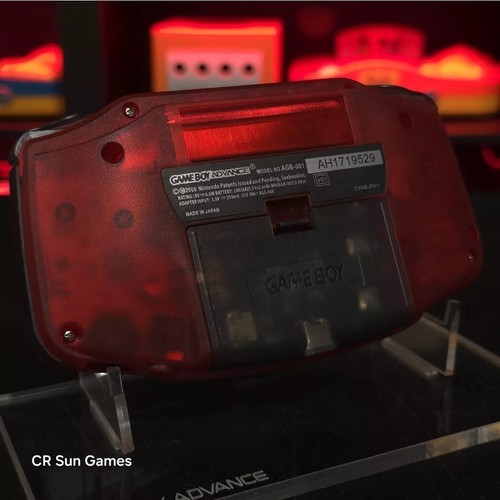 Clear Red Game Boy Advance GBA iPS V5 USB-C 1800 mAh Rechargeable ...
