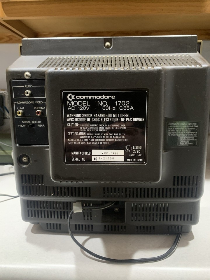 Working Commodore 1702 Color Video CRT Monitor Retro Computing Gaming Vintage. | eBay