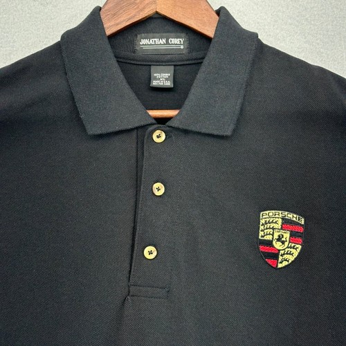 90s Jonathan Corey Porsche Polo Shirt Mens XL Black Embroidered VTG ...