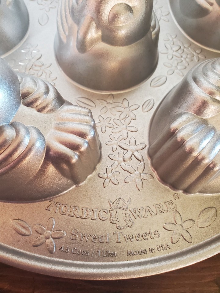 NORDIC WARE Sweet Tweets Easter Spring Chick 6 Cakes Heavyweight 12 ...