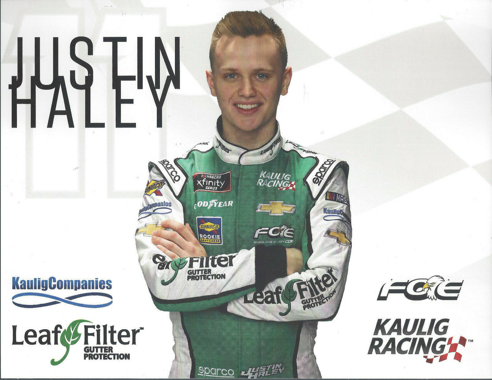 2019 JUSTIN HALEY "LEAF FILTER" #11 NASCAR XFINITY SERIES POSTCARD | eBay