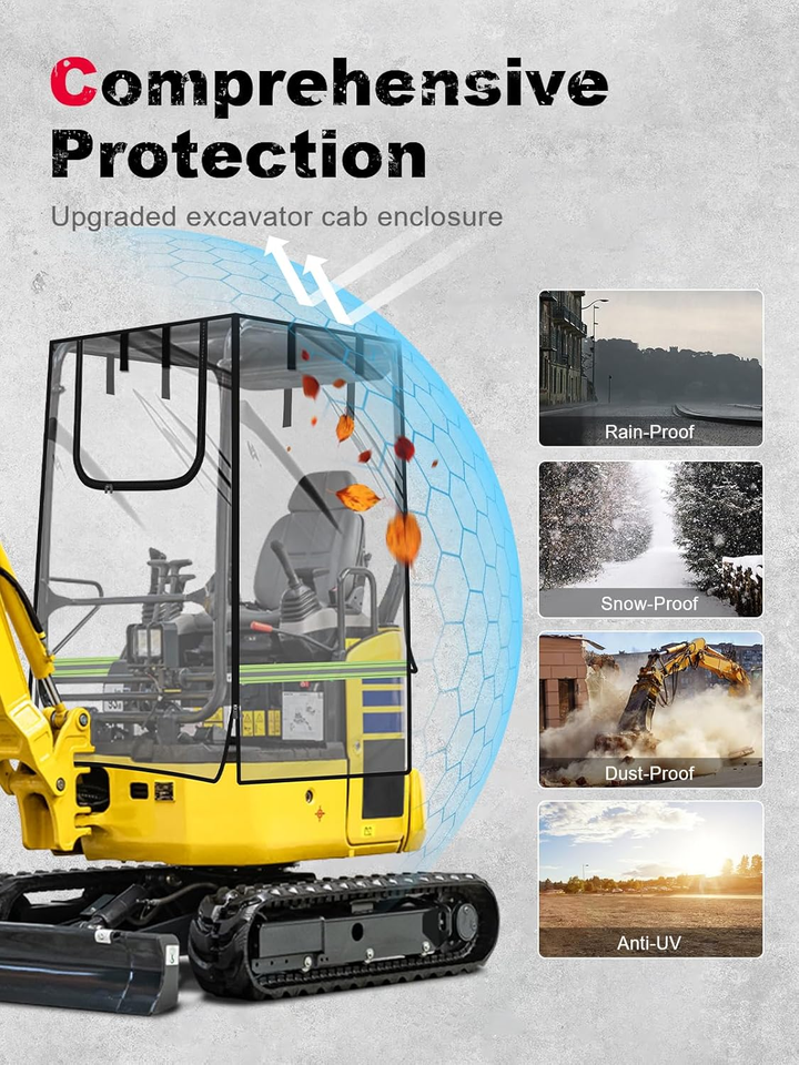 Waterproof Mini Excavator Cover for Bobcat E20 & Kubota U17 - UV ...