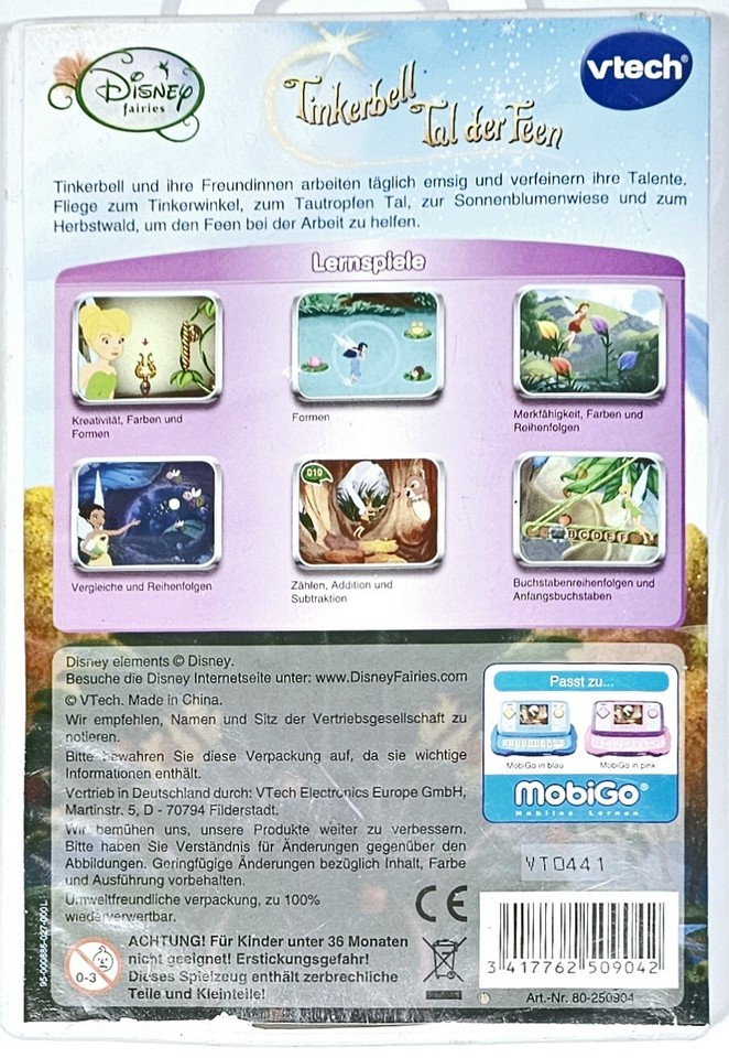 VTech Disney Fairies Mobigo Educational Game Tinkerbell Dt. Read Count ...