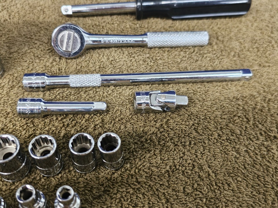 SK S-K Flex Ratchet Socket Swivel Extension Set 3/8" 1/4" Drive Sae USA ...