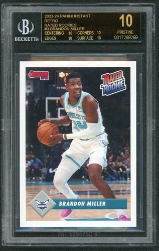 2023-24 Panini Instant Retro Brandon Miller Rated Rookie #3 BGS 10 ...