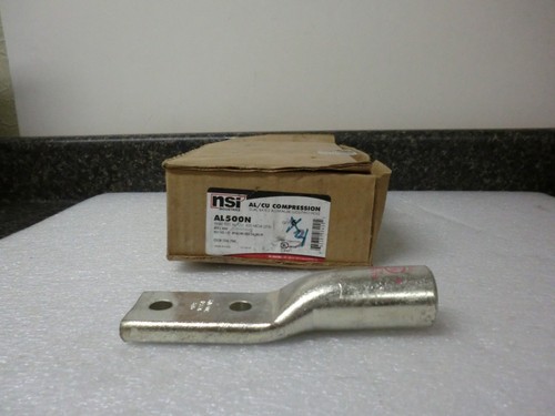 Qty Lot (3) NSi AL/CU Compression Lugs AL500N 2 Hole AL9CU 500 MCM 1/2 ...