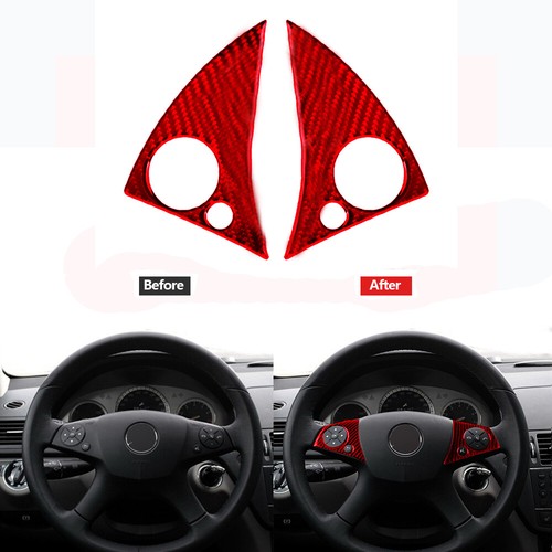 19Pcs Red Carbon Fiber Decorative Cover Trim For Mercedes Benz W204 ...