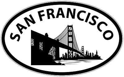 San Francisco City United States USA Oval Car Bumper Window Sticker ...