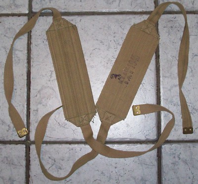 WW2 PATT 1943 JUNGLE WEBBING BRACES - MINT PAIR KHAKI AUSTRALIAN ARMY ...