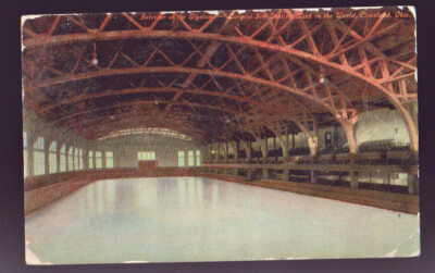 OHIO OH 1910 Cleveland Interior of the Elysium Largest Ice Skating Rink ...