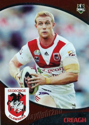 2009 ST GEORGE ILLAWARRA DRAGONS NRL Card BEN CREAGH Daily Telegraph ...
