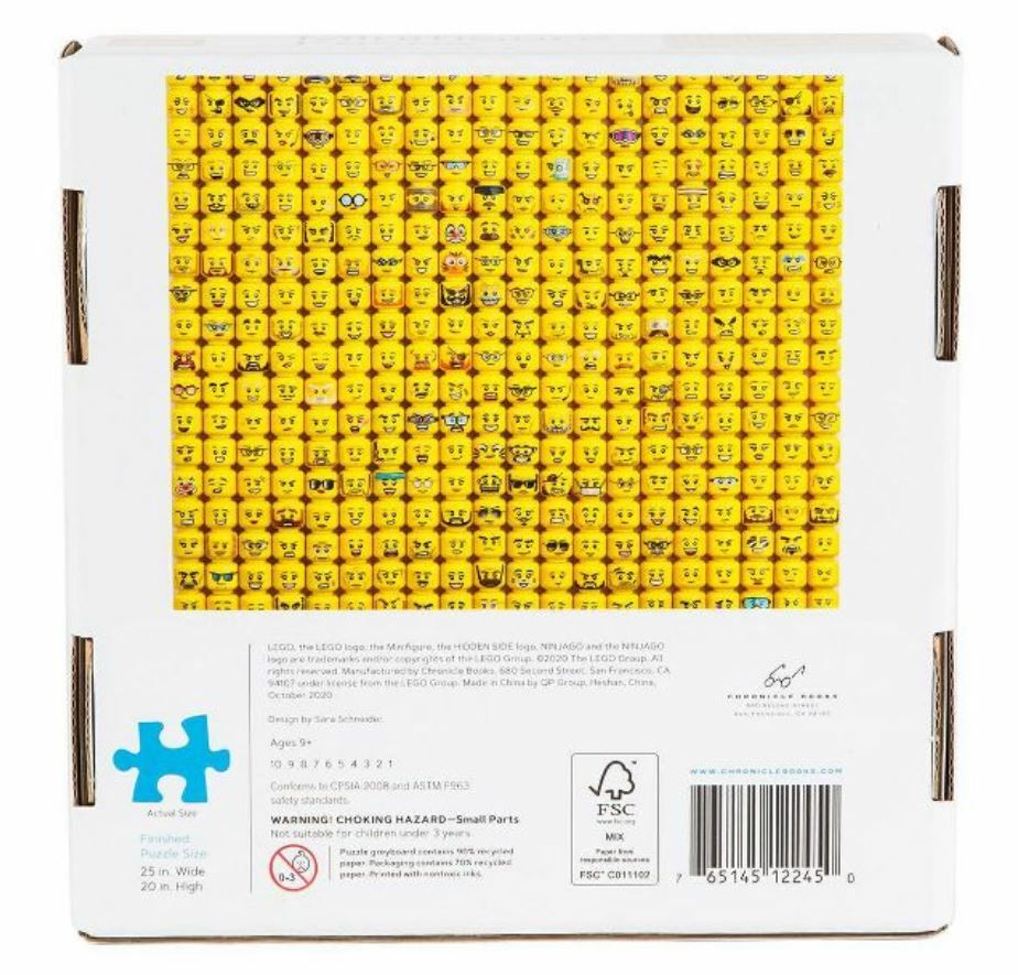 LEGO Minifigure Faces Heads Yellow 1000 Piece Jigsaw Puzzle - NEW ...