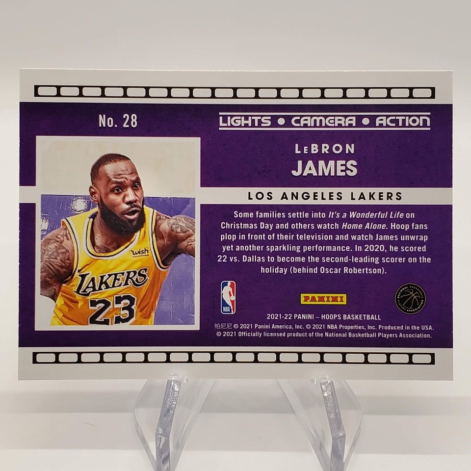 2021-22 NBA Hoops Winter Lights Camera Action #28 LeBron James LA ...