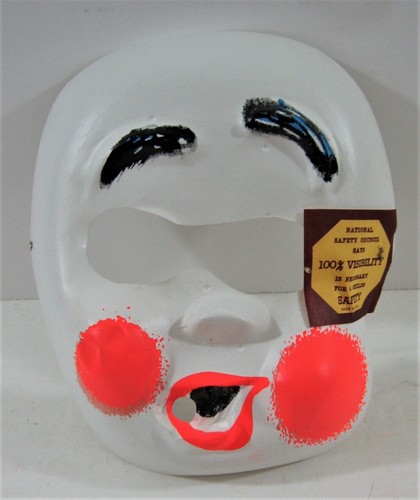 Vintage Ghost Rosey Cheeks Plastic Halloween Mask W/ 100% Visibiltity ...